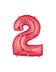 Large Number Red Foil Mylar Balloon