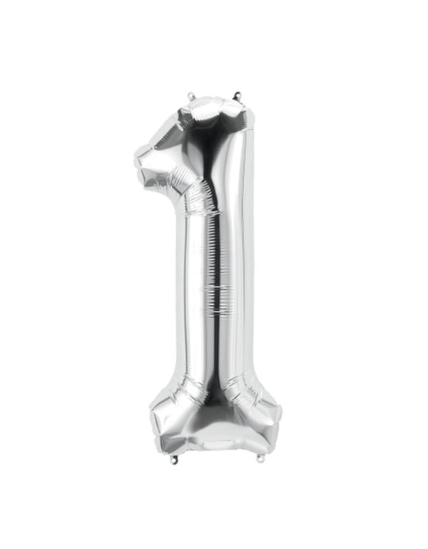 Large Number Silver Foil Mylar Balloon