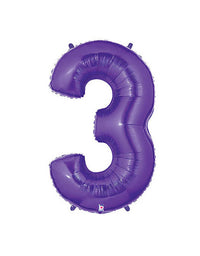 Large Number Purple Foil Mylar Balloon