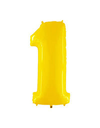 Large Number Yellow Foil Mylar Balloon