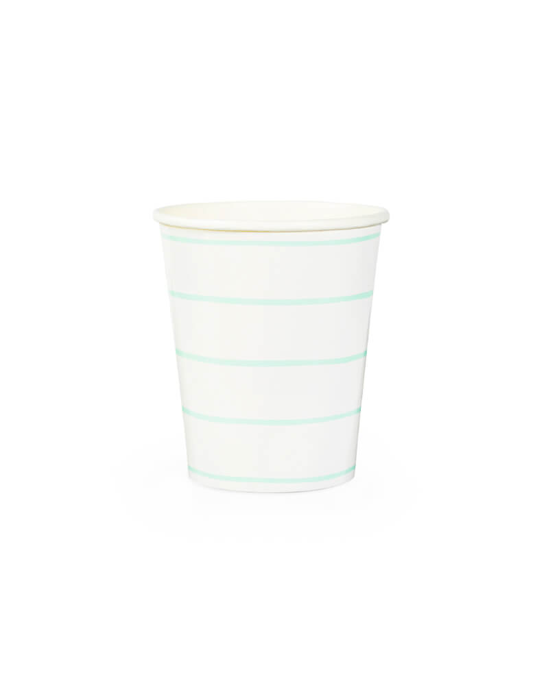 Mint Striped Cups (Set of 8)