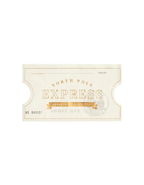 North Pole Express Ticket Shaped Guest Napkins (Set of 18)