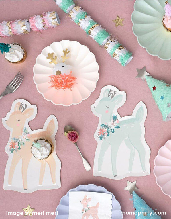 Pastel Deer Plates (Set of 8)