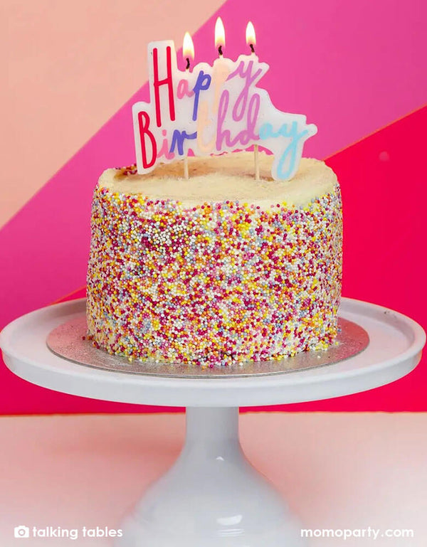 Pastel Happy Birthday Candle Cake Topper