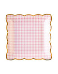 Pink Gingham Plates (Set of 8)