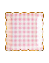 Pink Gingham Plates (Set of 8)