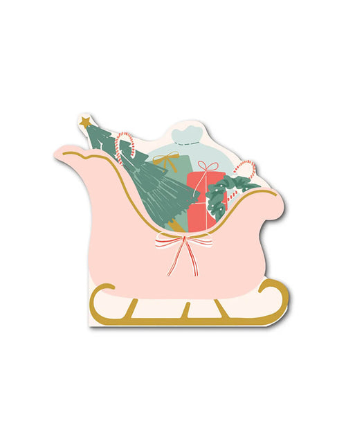 Village Christmas Sleigh Shaped Napkins (Set of 18)