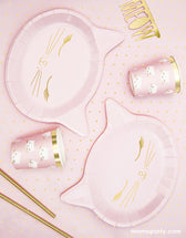 Pink Cat Plates (Set of 6)