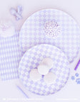 Check It! Purple Checkered Dinner Plates (Set of 8)