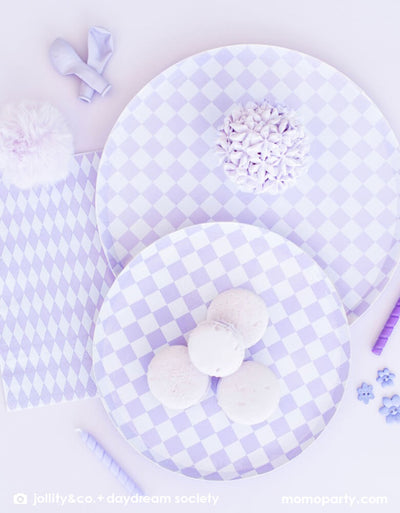 Check It! Purple Checkered Dinner Plates (Set of 8)