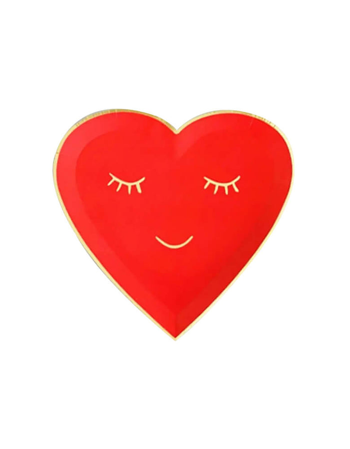 Red Blushing Heart Plates (Set of 8)