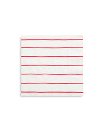 Red Striped Large Napkins (Set of 16)