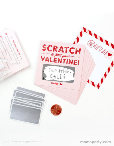 Scratch-off Valentines - Pink (Set of 6)