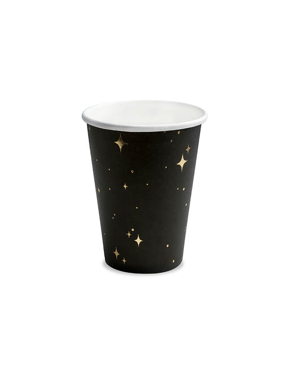 Shining Stars Black Paper Cups (Set of 6)