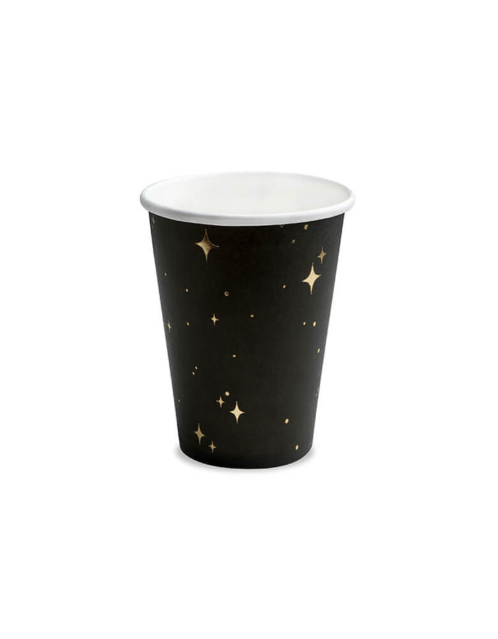 Shining Stars Black Paper Cups (Set of 6)