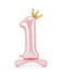 Standing Number 1 Pastel Pink Foil Balloon