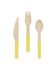 Yellow Wooden Cutlery Set (Set of 24)