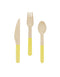 Yellow Wooden Cutlery Set (Set of 24)