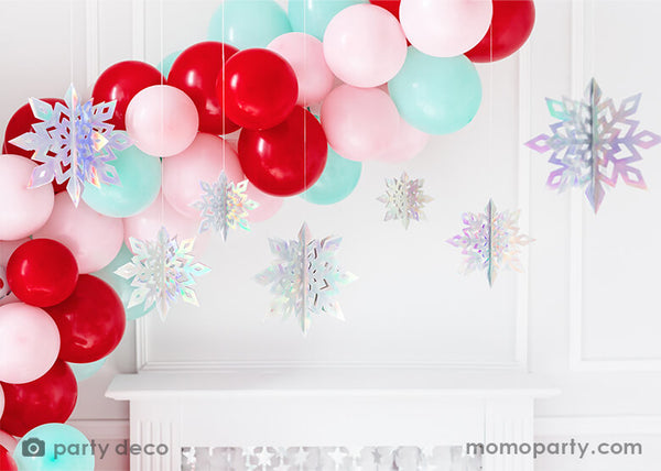 Iridescent Snowflake Hanging Decorations (Set of 6) – Momo Party
